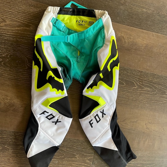 Fox | Bottoms | Fox Youth Motocross Pants Black White And Green | Poshmark